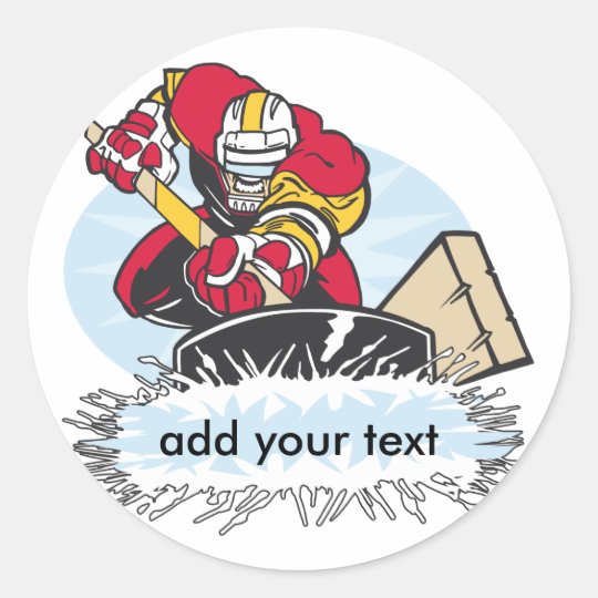 Custom Hockey Player Classic Round Sticker | Zazzle.com