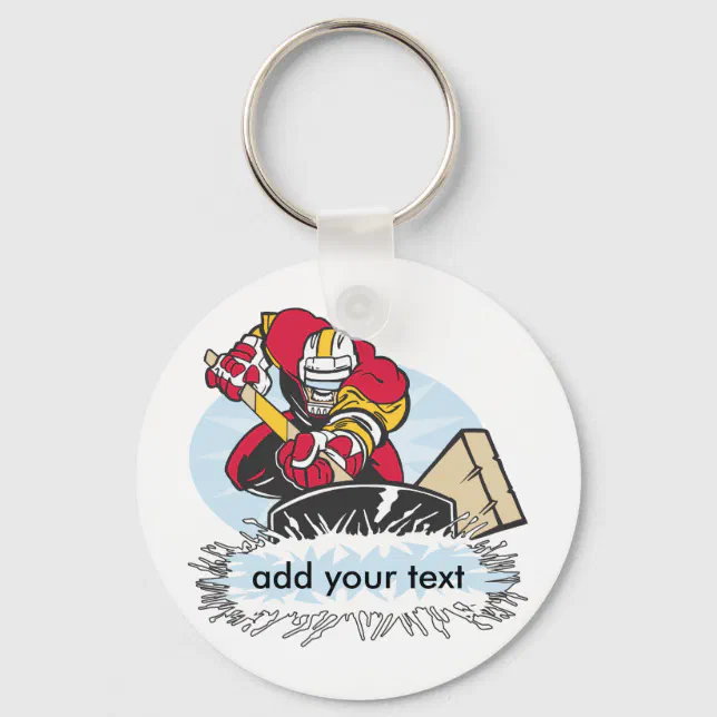Custom Hockey Player Keychain | Zazzle