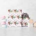 Custom Holiday Red White Candy Cane Green Foliage Wrapping Paper | Zazzle