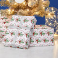 Custom Holiday Red White Candy Cane Green Foliage Wrapping Paper | Zazzle