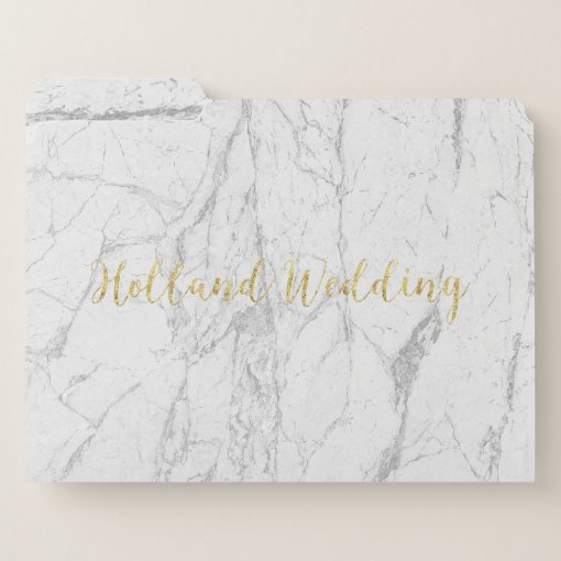 Custom Holland Wedding Modern Marble File Folder | Zazzle
