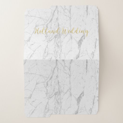 Custom Holland Wedding Modern Marble File Folder | Zazzle