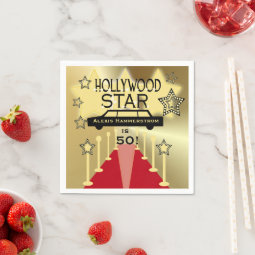 Custom Hollywood Star Birthday Paper Napkins | Zazzle