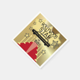 Custom Hollywood Star Birthday Paper Napkins | Zazzle