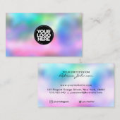 Custom holographic iridescent logo art business card | Zazzle