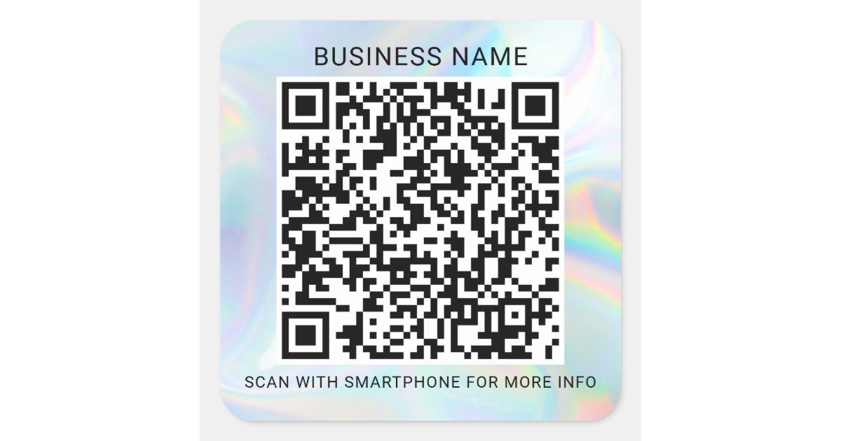 Custom Holographic QR Code Business Services Square Sticker | Zazzle