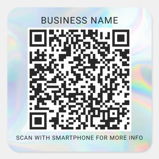 Custom Holographic QR Code Business Services Square Sticker | Zazzle