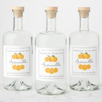 Custom Homemade Arancello Label | Zazzle