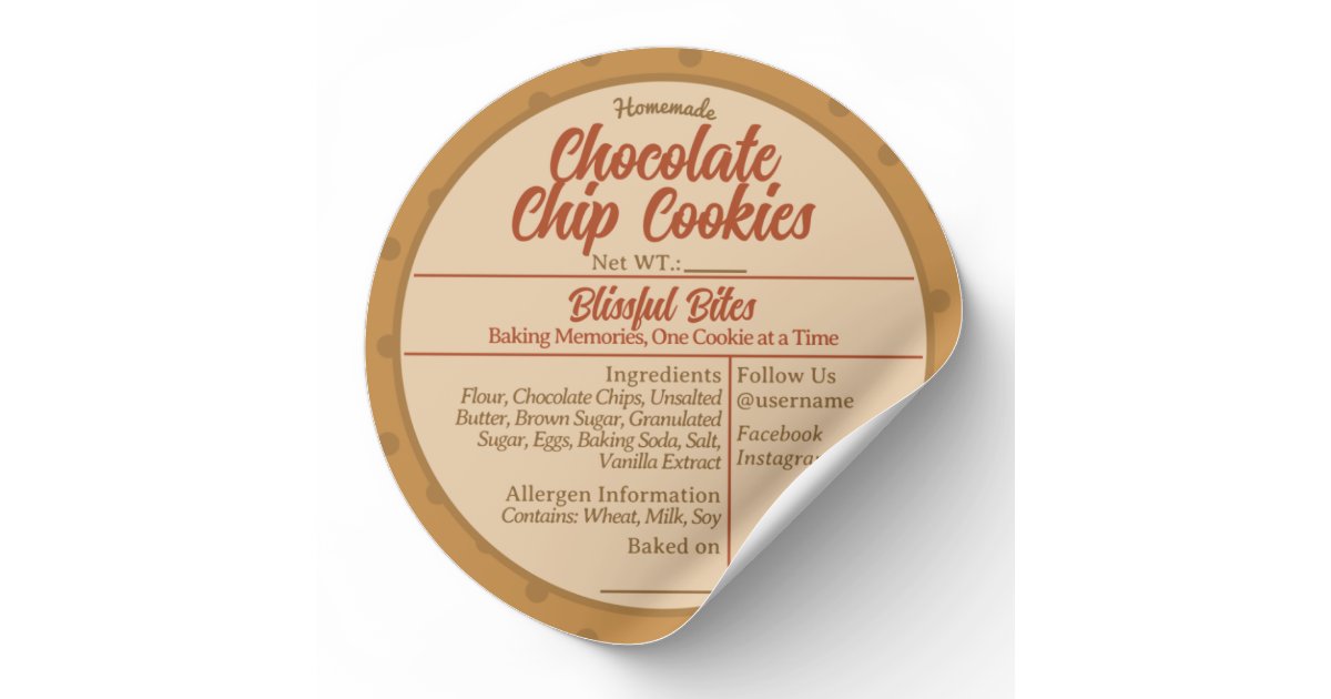 Custom Homemade Baked Goods Sticker Label | Zazzle