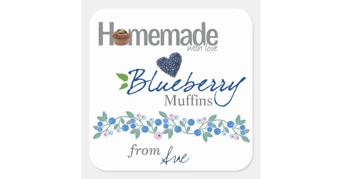 Custom Homemade Blueberry Muffin Stickers | Zazzle