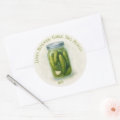 Custom Homemade Garlic Dill Pickles Classic Round Sticker | Zazzle