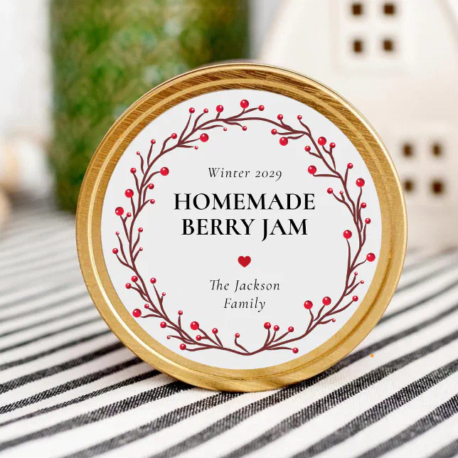 Custom Homemade Holiday Jam Label | Zazzle