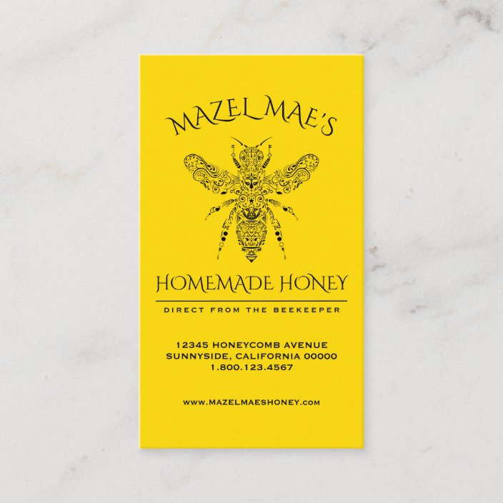 Custom Homemade Honey Business Card | Zazzle.com