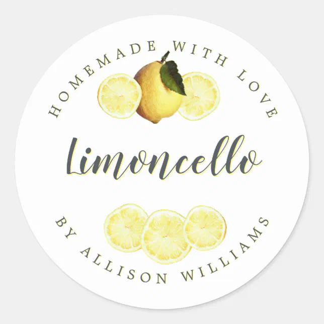 Custom Homemade Limoncello Label | Zazzle