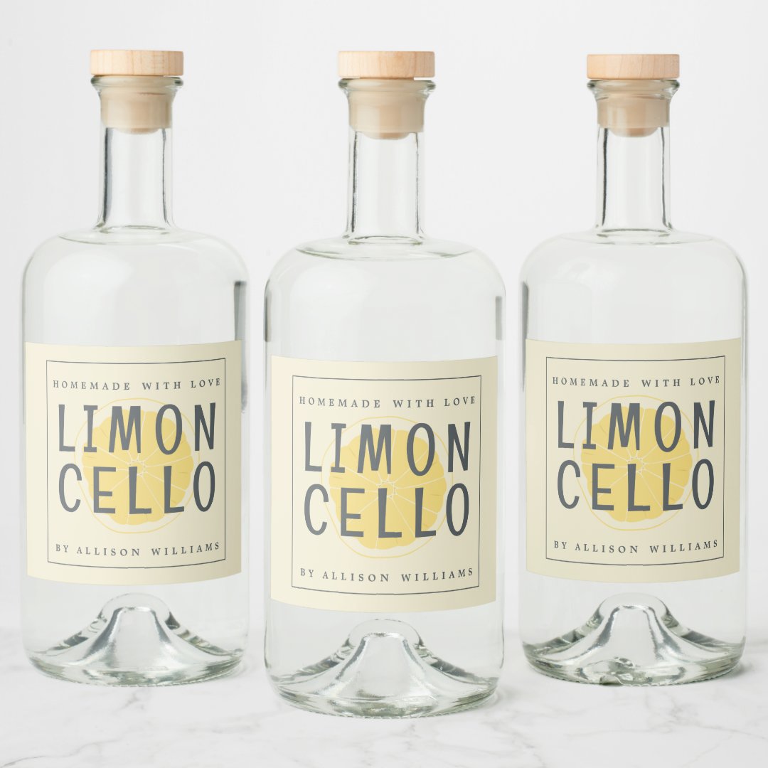 Custom Homemade Limoncello Label | Zazzle