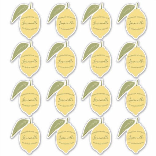 Custom Homemade Limoncello Label Lemon Stickers | Zazzle