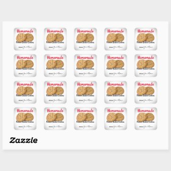 Custom Homemade Peanut Butter Cookies Stickers | Zazzle