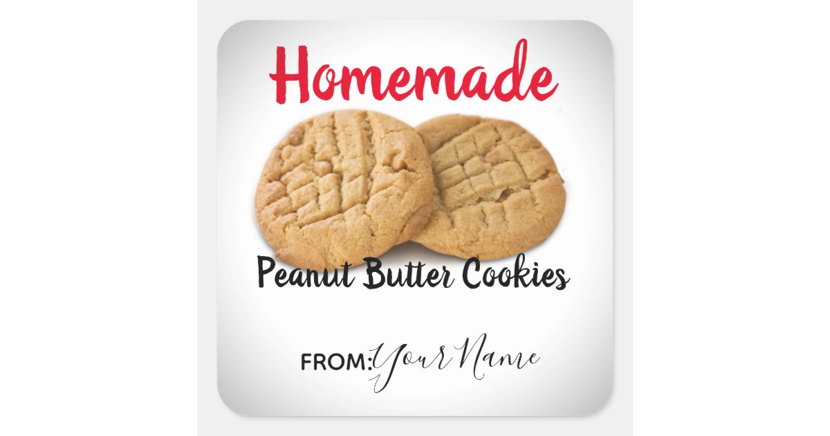 Custom Homemade Peanut Butter Cookies Stickers | Zazzle