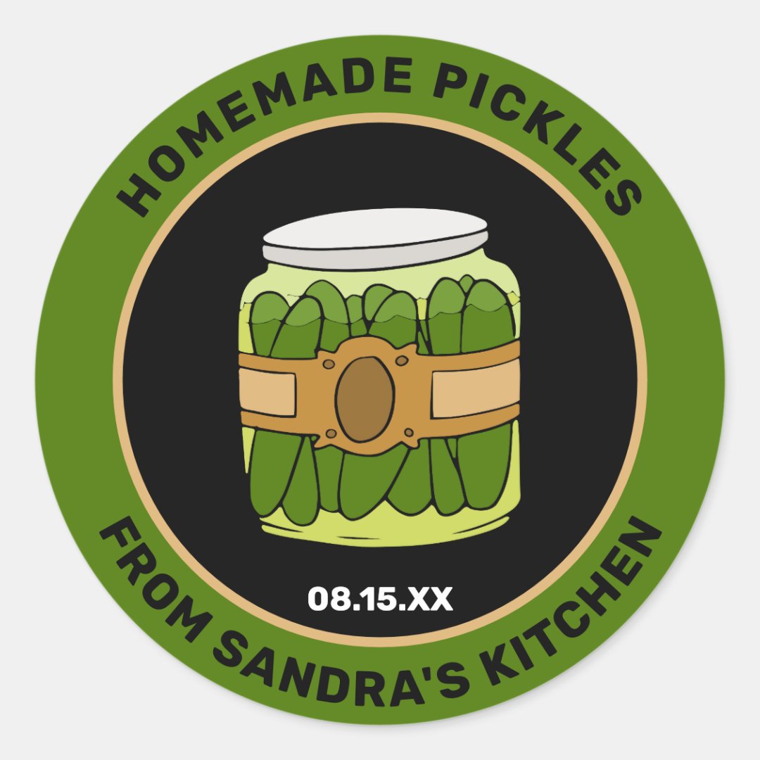 Custom Homemade Pickles | Jar Food Labels | Zazzle