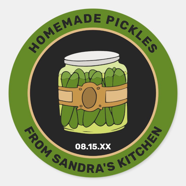 Custom Homemade Pickles | Jar Food Labels | Zazzle