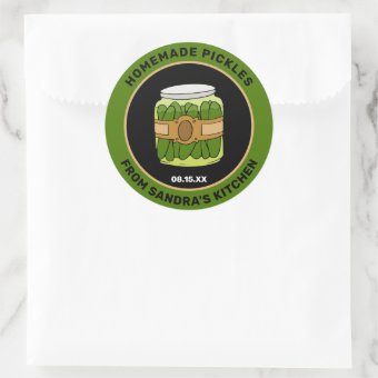 Custom Homemade Pickles | Jar Food Labels | Zazzle