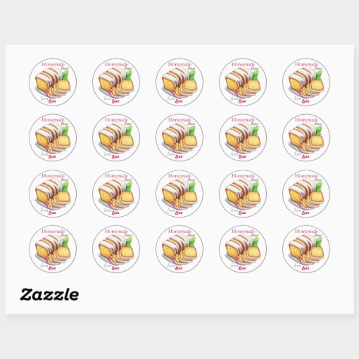 Custom Homemade Quick Bread Stickers | Zazzle