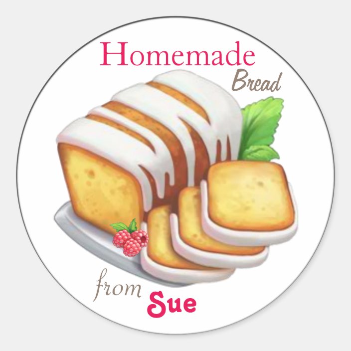 Custom Homemade Quick Bread Stickers | Zazzle.com