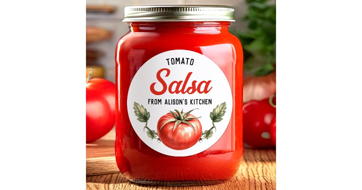 Custom Homemade Tomato Salsa Canning label | Zazzle