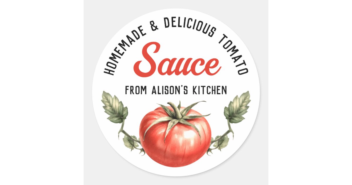 Custom Homemade Tomato Sauce Canning label | Zazzle