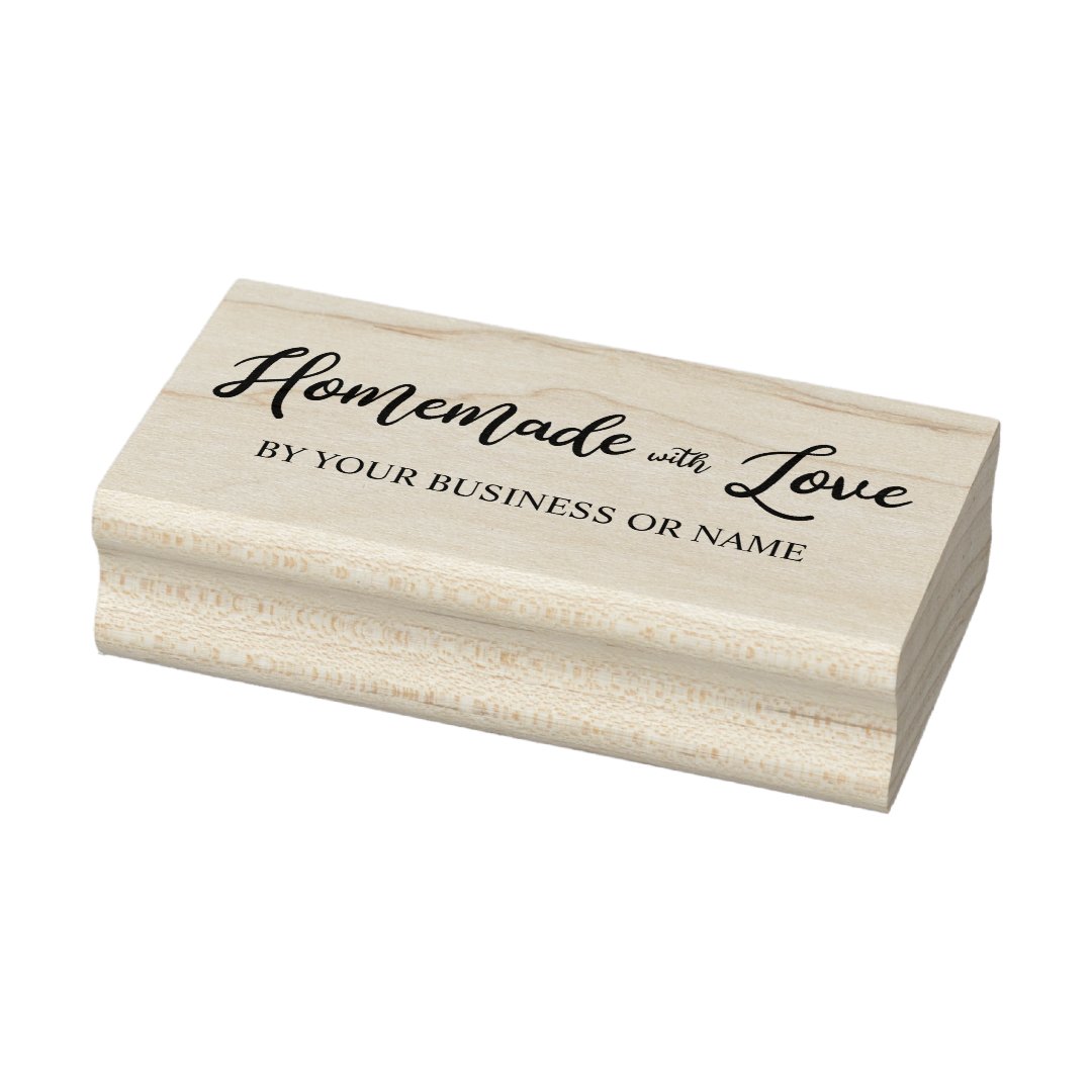 Custom Homemade wih Love Typography Quote Rubber Stamp | Zazzle
