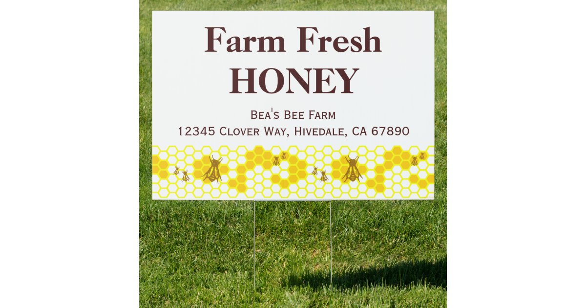 Custom Honey Farm Advertising Yard Sign | Zazzle
