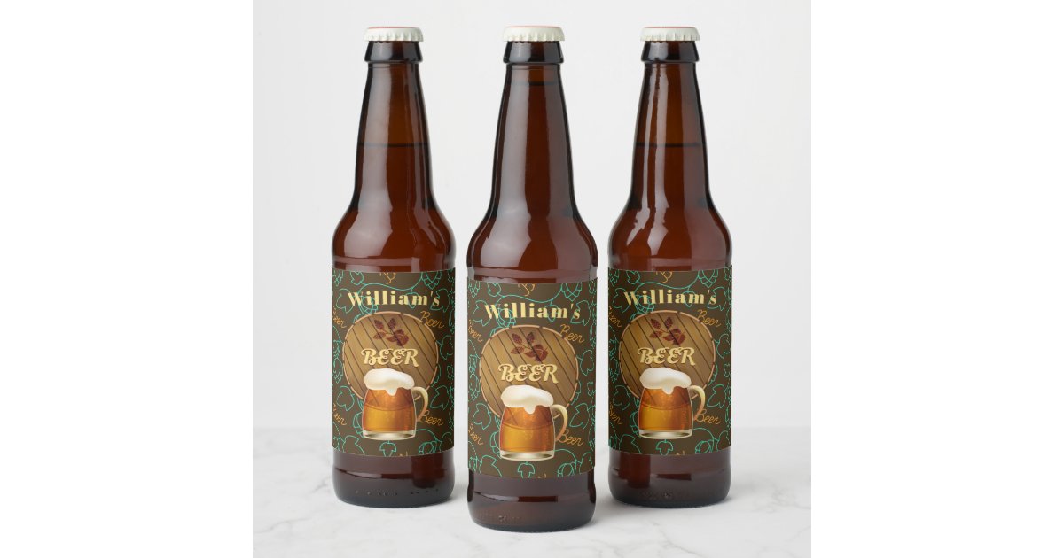 Custom Hops Beer Bottle Label | Zazzle