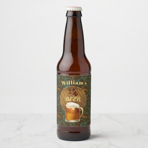 Custom Hops Beer Bottle Label | Zazzle
