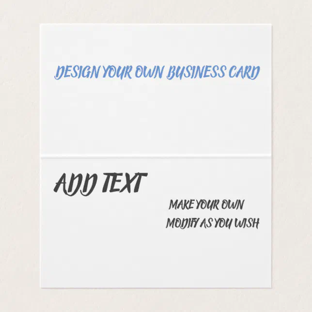 Custom Horizontal Tent Fold Folded Business Card | Zazzle