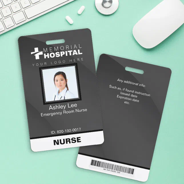 Custom Hospital ID Badge for Nurse or Staff | Zazzle