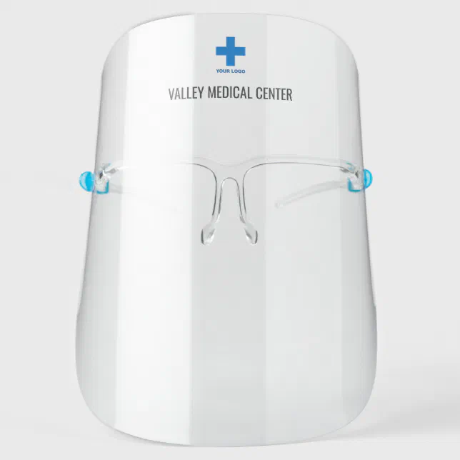 Custom Hospital or Healthcare Center Logo & Name Face Shield | Zazzle