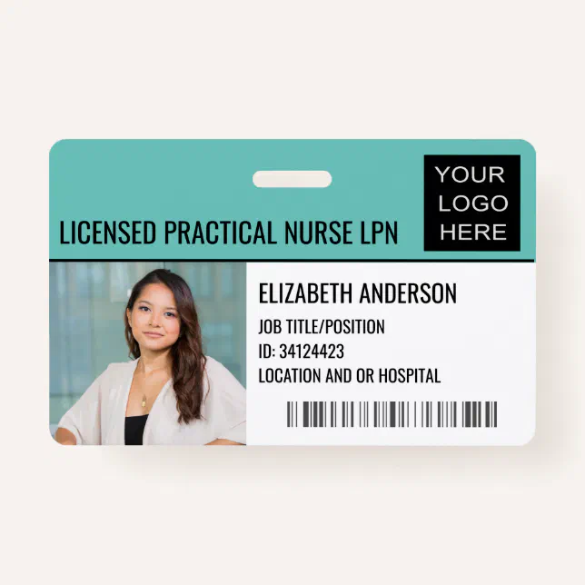 Custom Hospital Photo ID with Logo Medical Badge | Zazzle