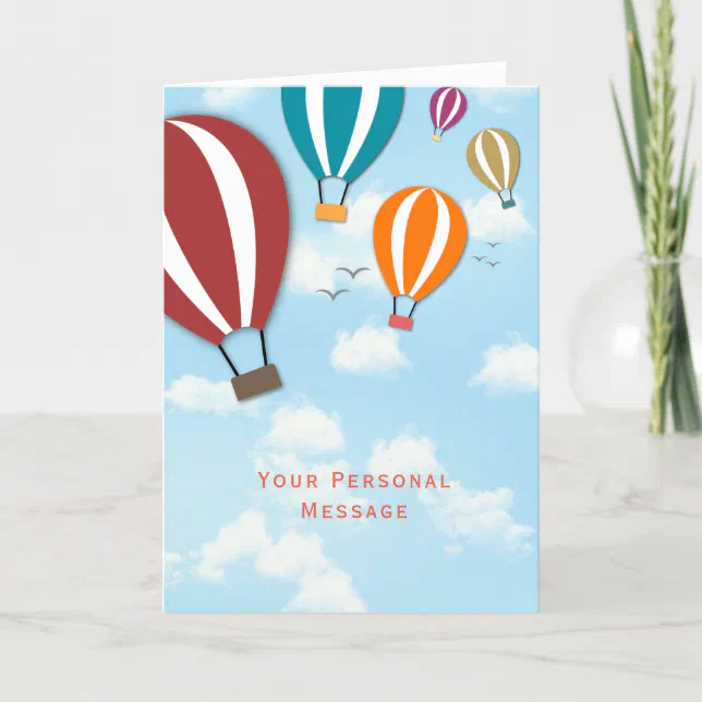 Custom Hot Air Balloons | Greetings Card | Zazzle