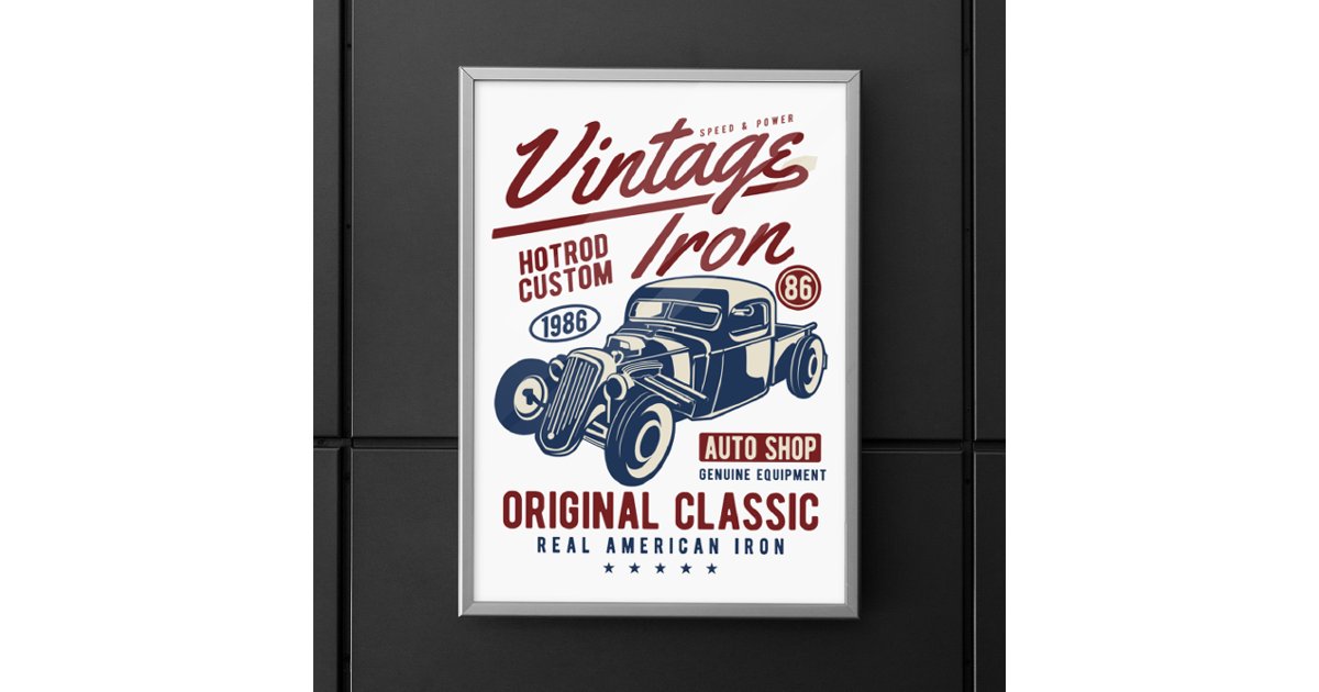 Custom Hot Rod Logo Poster | Zazzle
