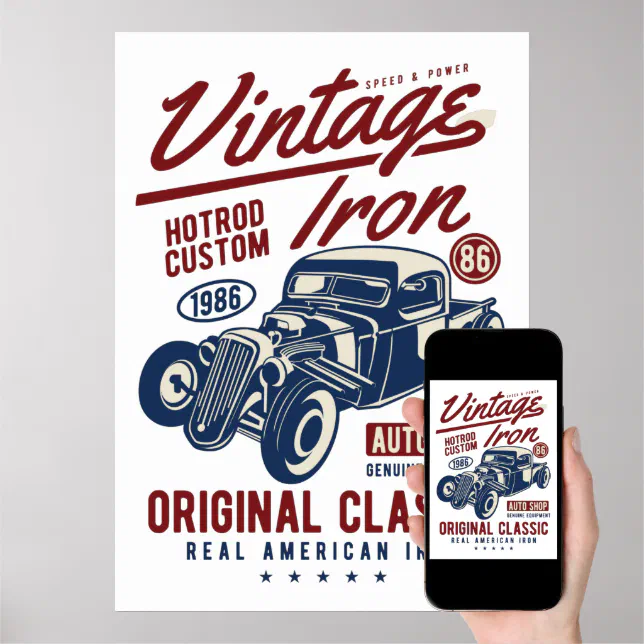 Custom Hot Rod Logo Poster | Zazzle
