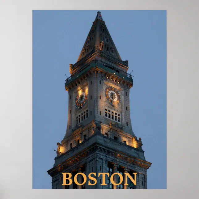 Custom House Tower Boston Poster | Zazzle