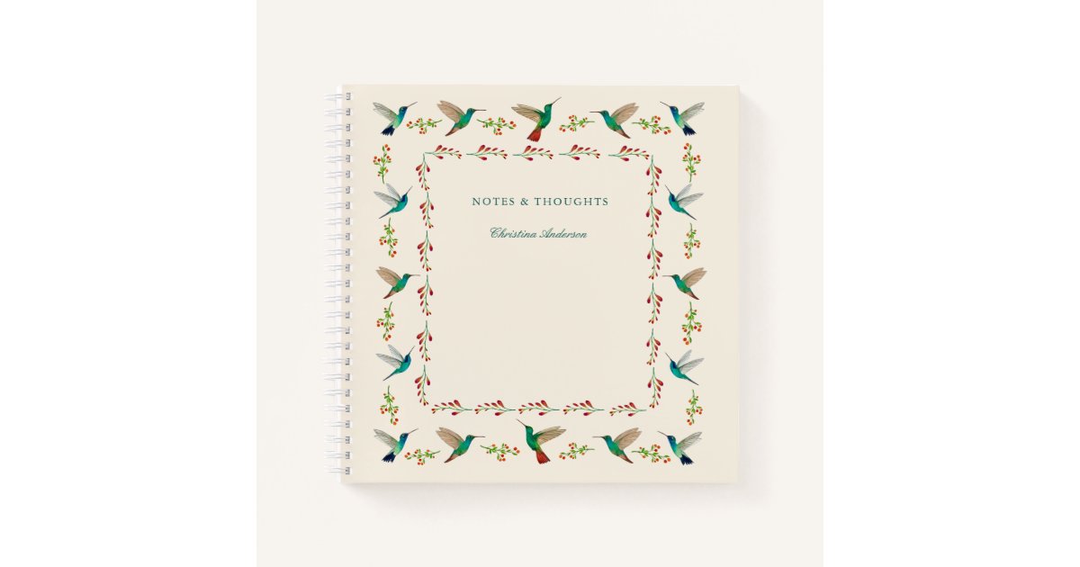 Custom Hummingbird Border Notepad Notebook | Zazzle