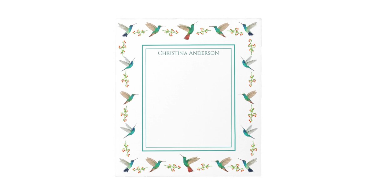 Custom Hummingbird Frame Notepad | Zazzle