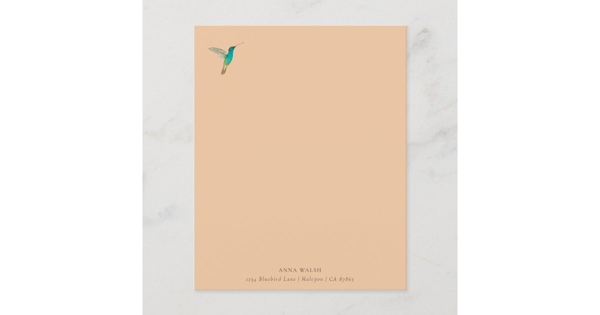 Custom Hummingbird Stationery Paper | Zazzle