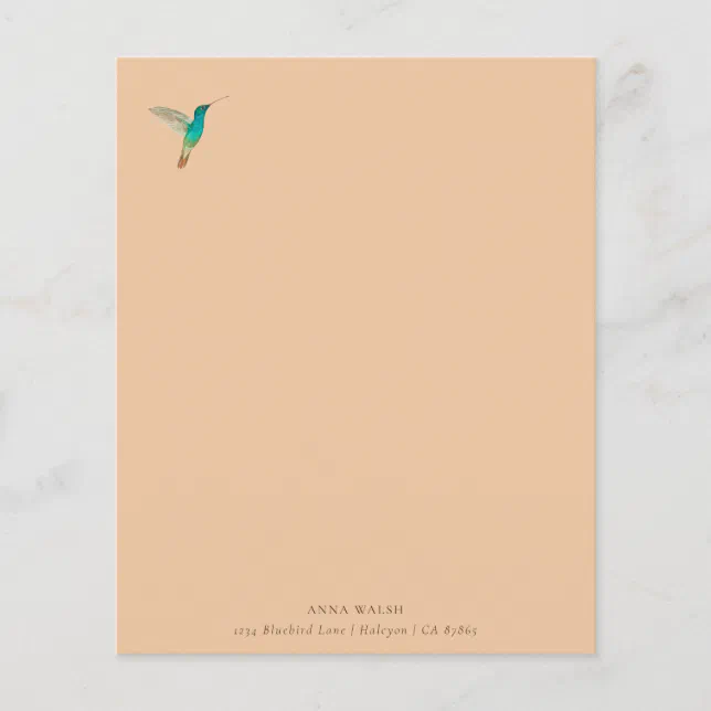 Custom Hummingbird Stationery Paper | Zazzle