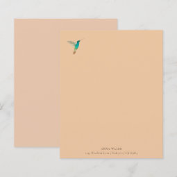 Custom Hummingbird Stationery Paper | Zazzle