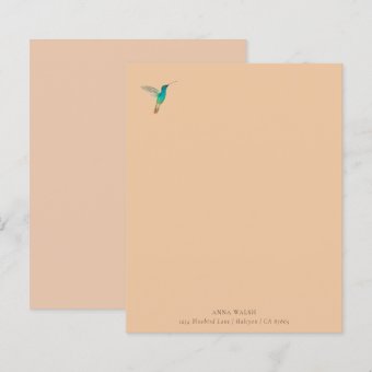 Custom Hummingbird Stationery Paper | Zazzle