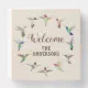 Custom Hummingbird Welcome Wooden Box Sign | Zazzle