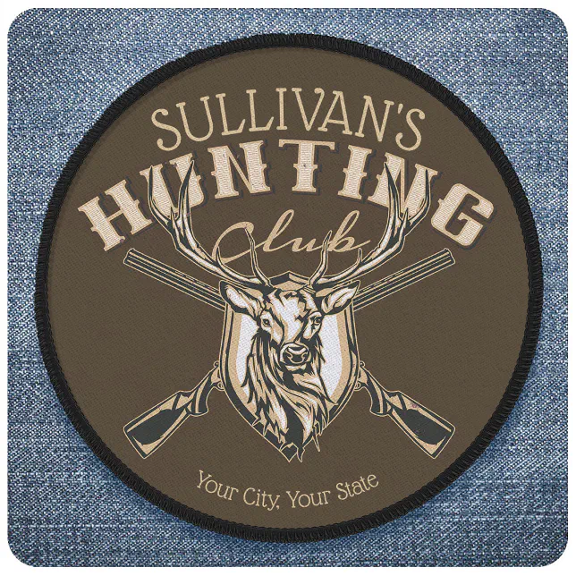 Custom Hunter NAME Deer Trophy Rifle Hunting Club Patch | Zazzle