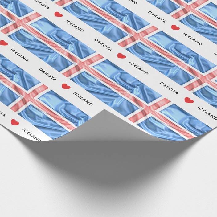 Custom I Heart Flag of Iceland Wrapping Paper | Zazzle.com